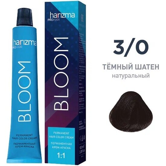 Краска для волос Harizma Prohair Bloom 3/0 темн. шатен натур, 100 мл