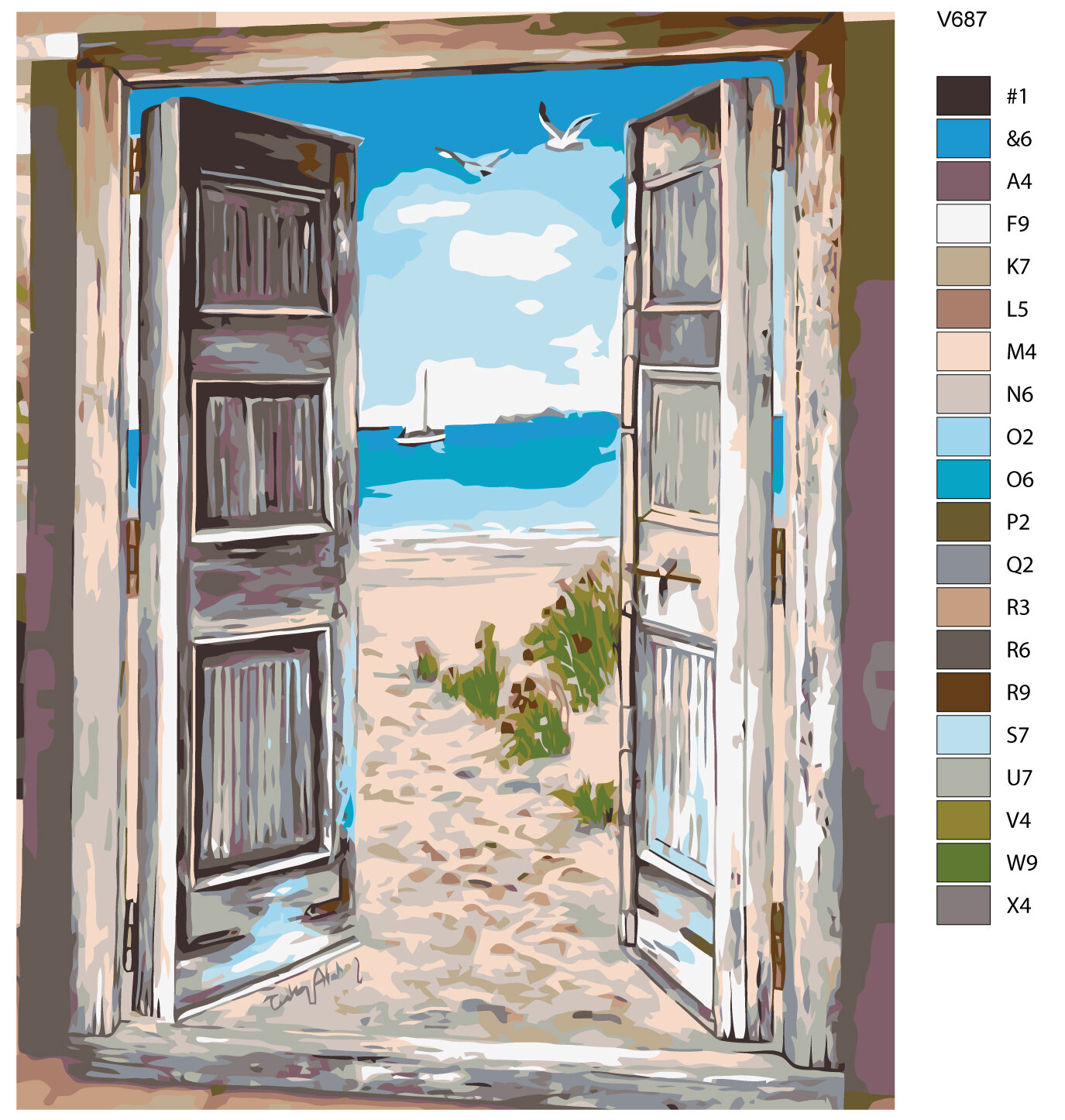 Картина по номерам V-687 "Открытые двери к морю", 40x50 см