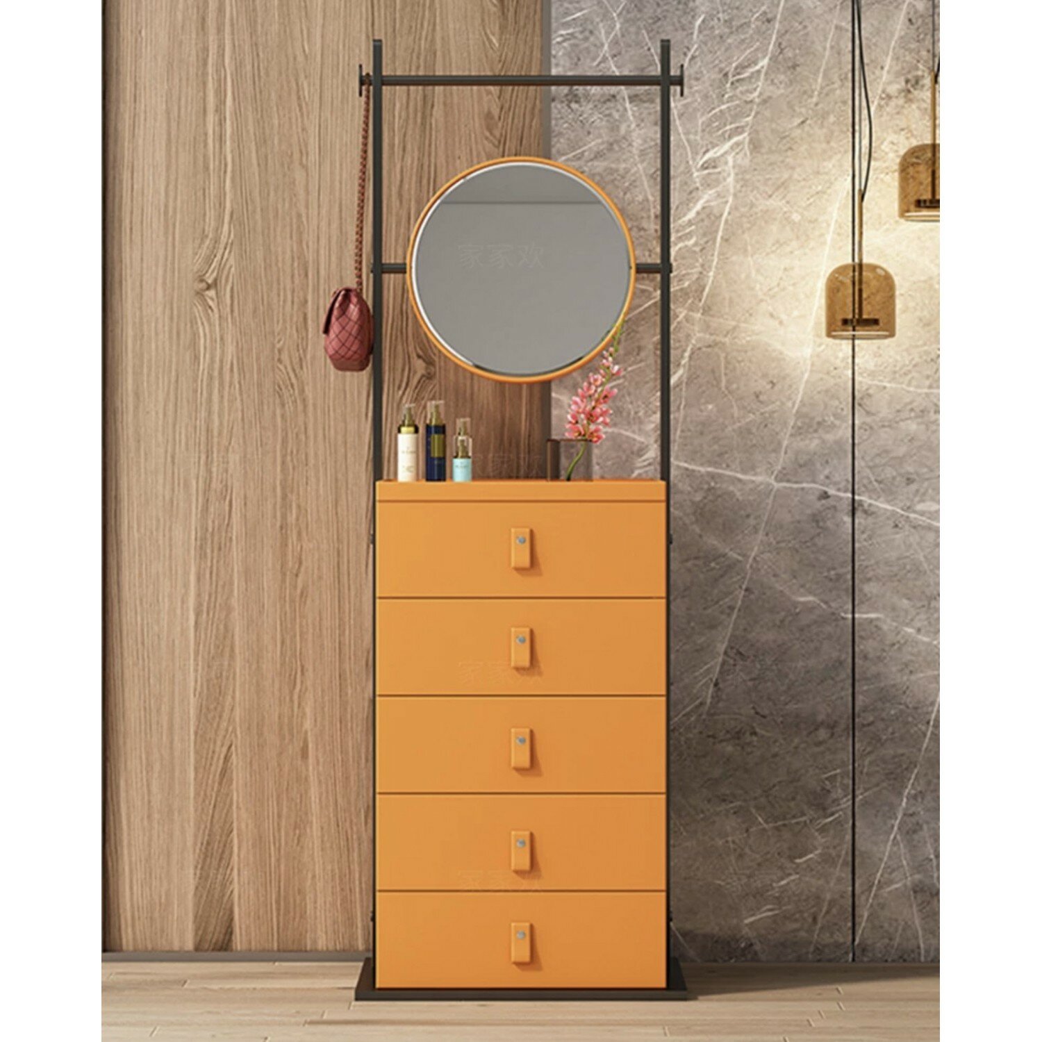 Современная прихожая в итальянском стиле Argo (Комод с 5 ящиками и зеркалом)