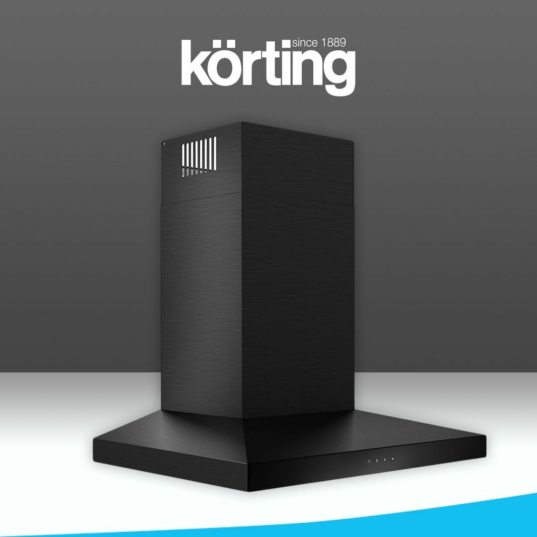Купольная вытяжка Korting KHC 9831 NGN ширина 90 см, производительность 800 м3/ч, 3 скорости, сенсор, черная