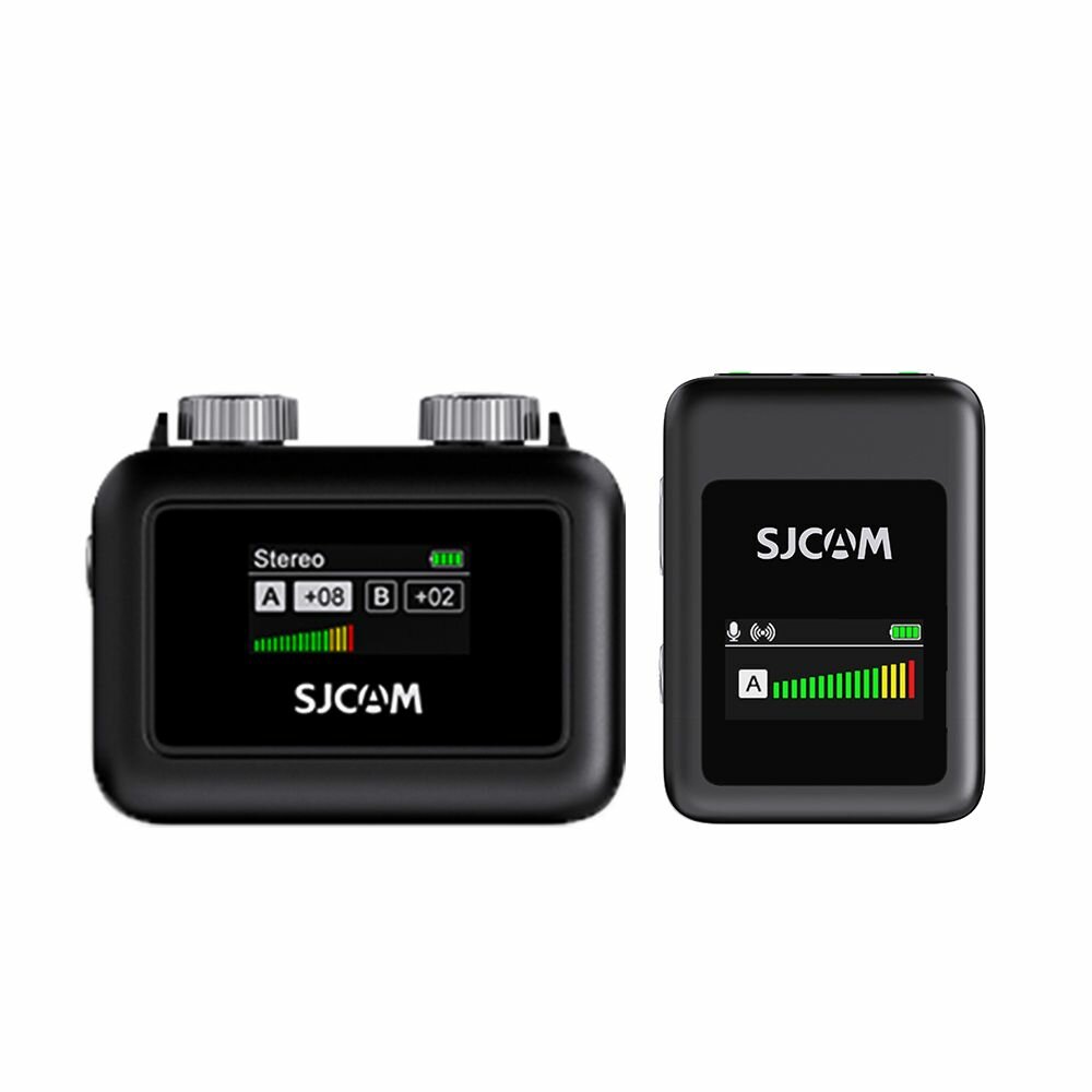 Беспроводная микрофонная система SJCAM M1 с 1 приемником и 1 микрофоном. Дальность передач D+F