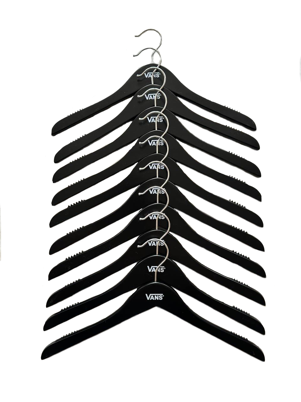 Плечики Vans, дерево, черные, антискользящие, 39x23 см, набор 10 штук