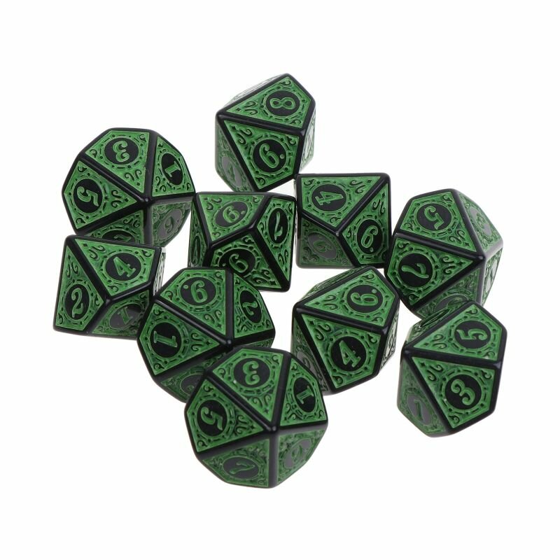 Набор 10шт 10-сторонних кубиков D10, для ролевых и настольных игр легкие акриловые кости с четкими цифрами, идеальны для вечеринок и подарка любителям настолок