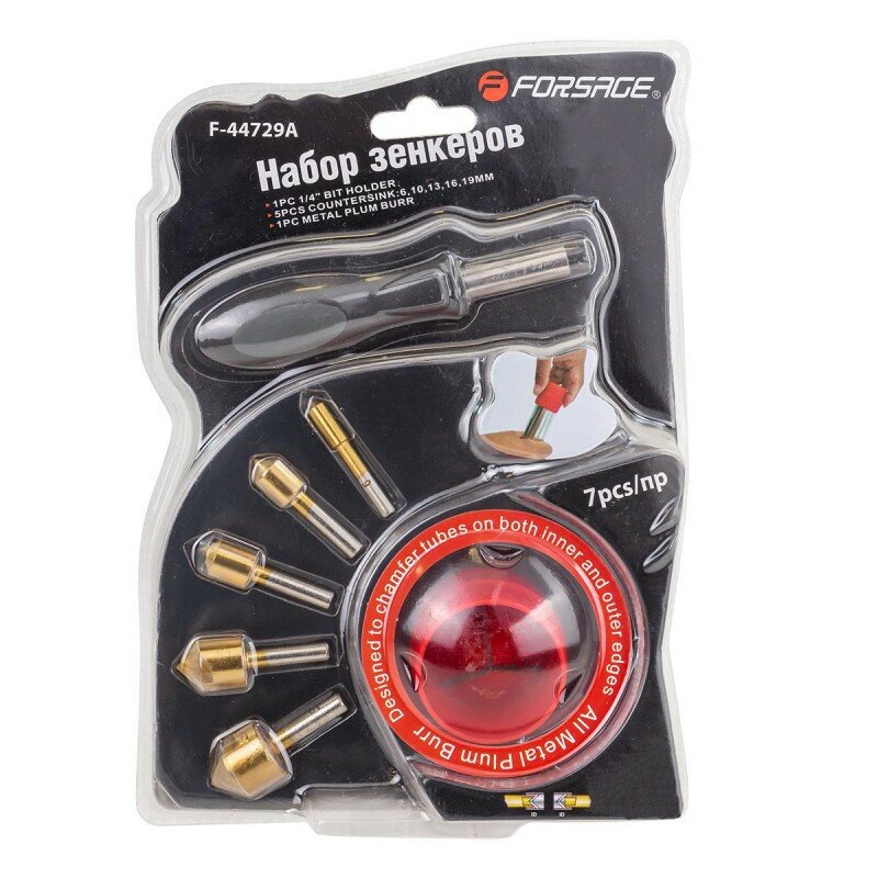 Набор зенкеров с держателем, 7 предметов Forsage