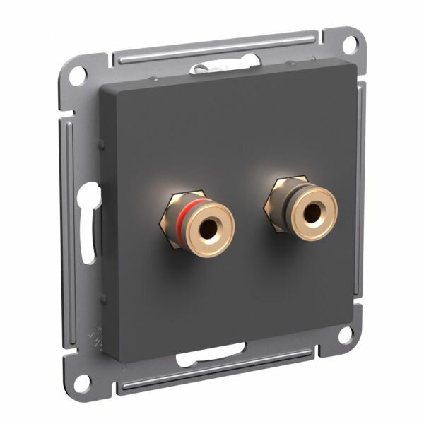 2 шт. Systeme Electric AtlasDesign Базальт Розетка Аудио двойная, ATN001487