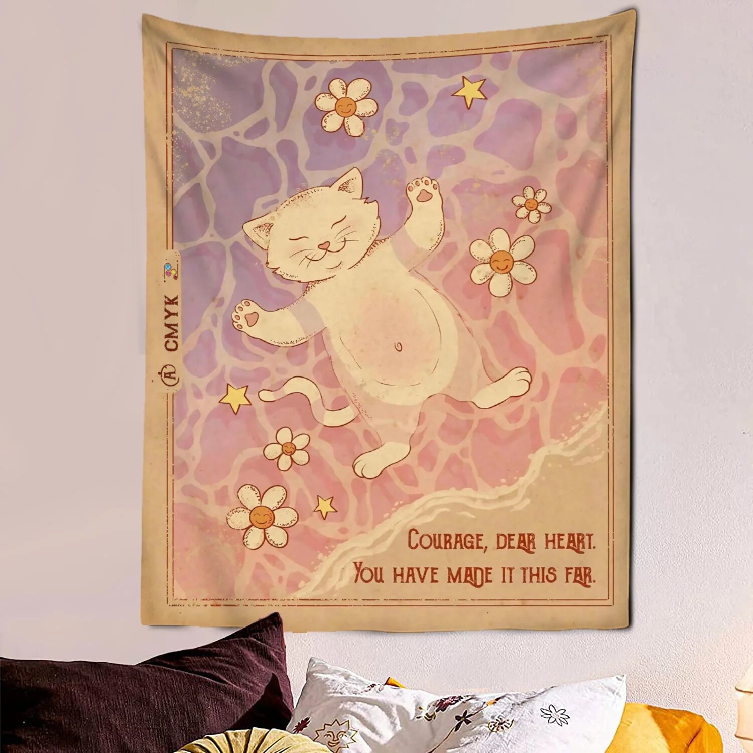 Kawaii Comics Dream Cat Card Гобелен 100% полиэстер 95x70cm, gt1124-12
