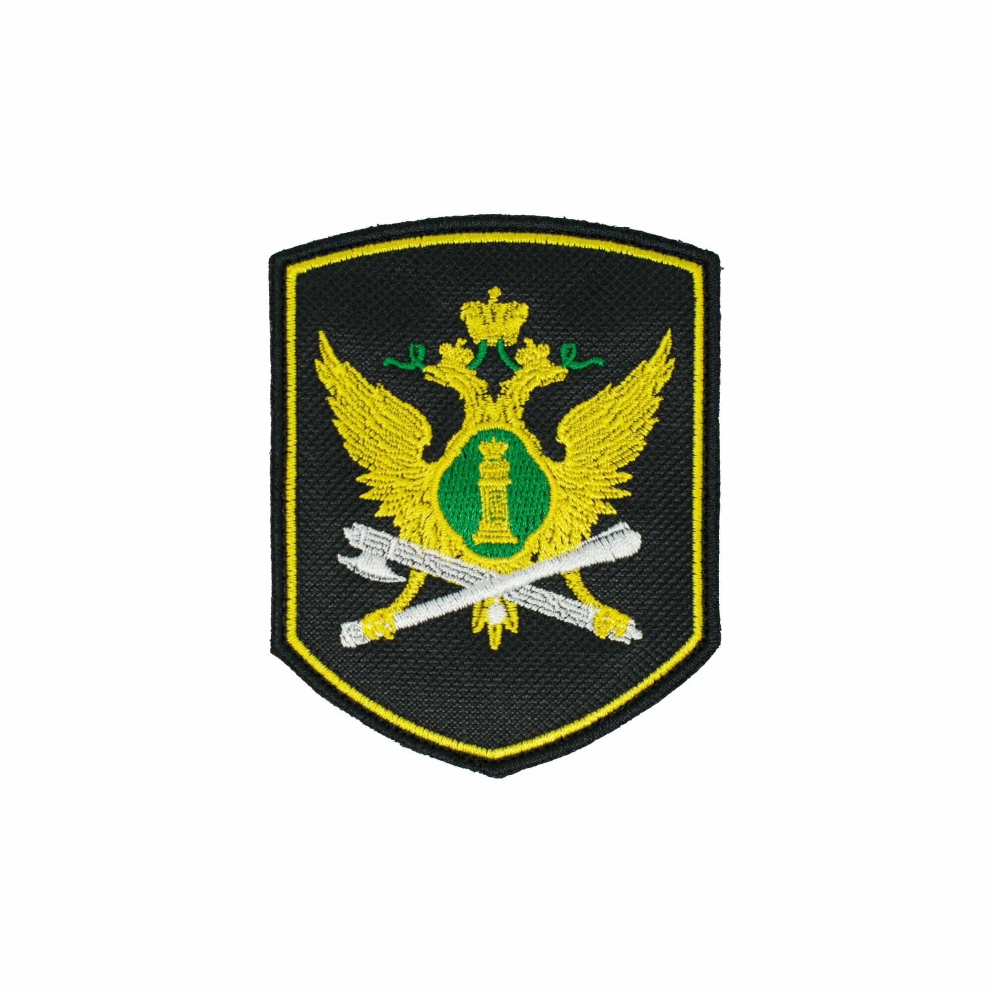 Нарукавный шеврон фссп, черный, на липучке, 70х90мм