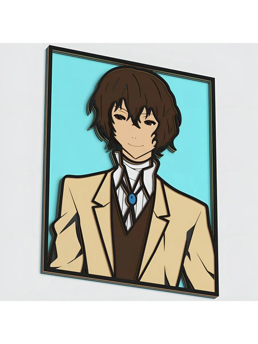 3D Картина по номерам из дерева Осаму Дазай, 23x30 см