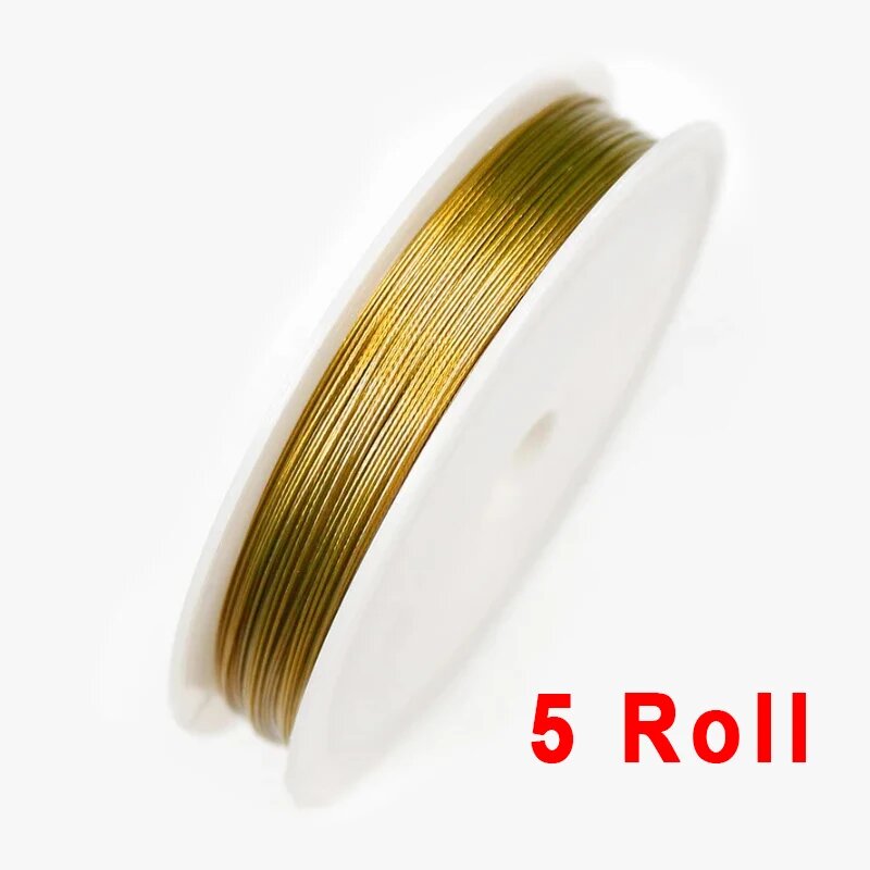Многоразовая проволока из нержавеющей стали WLYeeS для 0.45mm around 45m, Gold color 5Roll