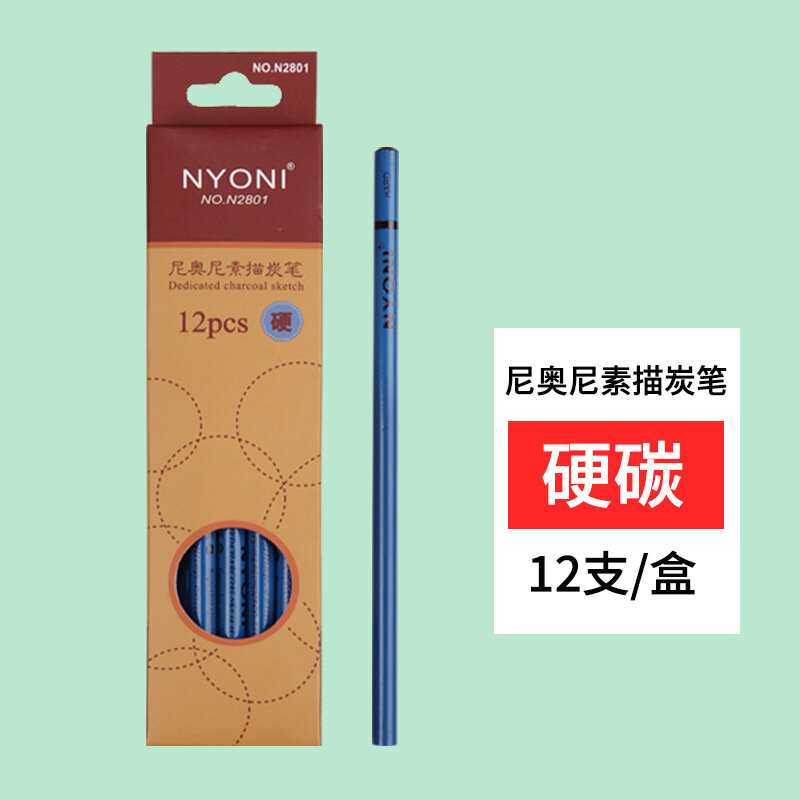 Карандаш для набросков Nioni Nyoni Sketch, мягкий, древесный уголь, 12шт