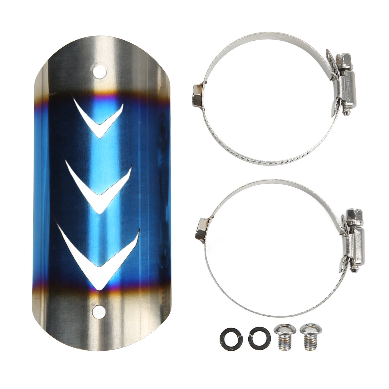 Универсальный защитный кожух из нержавеющей стали для глушителя выхлопной системы мотоцикла, защита от посинения