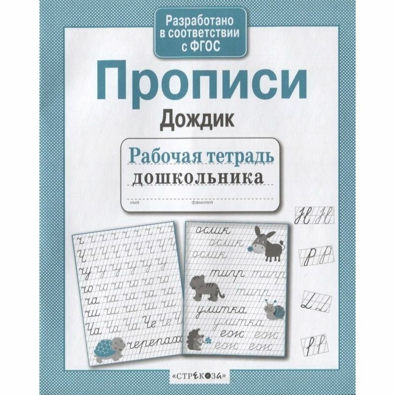 Прописи Стрекоза Рабочая тетрадь дошкольника. Дождик. ФГОС. 2019 год