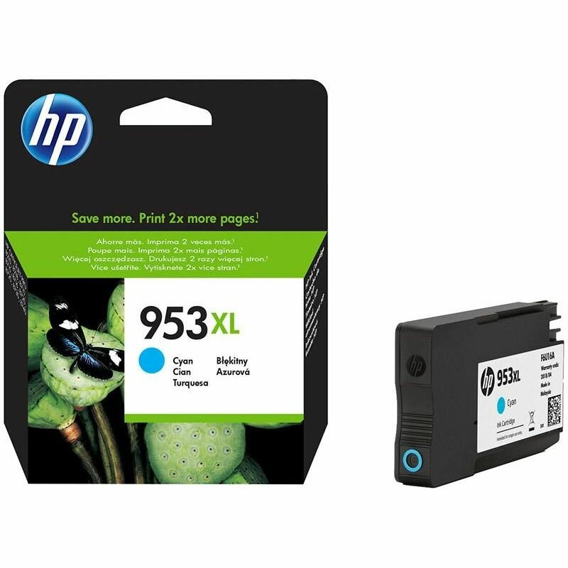 Картридж для струйного принтера HP 953XL, голубой, повышенная емкость, OJ Pro 8210, 8720 (F6U16AE)
