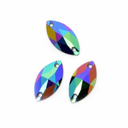 Стразы TESORO пришивные, акриловые, Resin Crystal, цвет 4, 9х18 мм, 10 шт (TS. ED7.2.04)