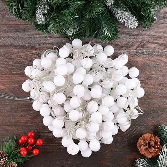 Гирлянда светодиодная Льдинка "Занавес. Шарик" теплый белый, 130 ламп, 3х2 м, 8 режимов, 220В (217002)