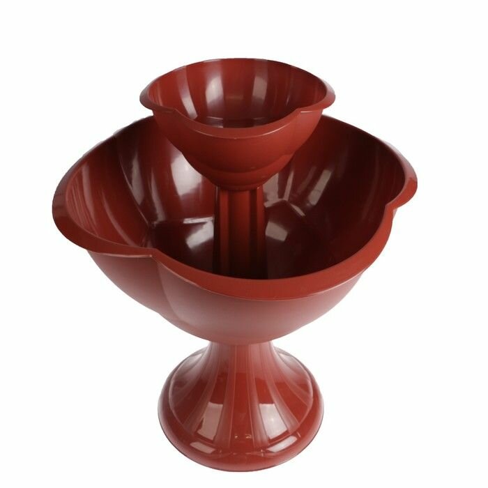 Клумба пластиковая, 2 яруса, d 27 55 см, высота бортика 60 см, коричневая, Водопад