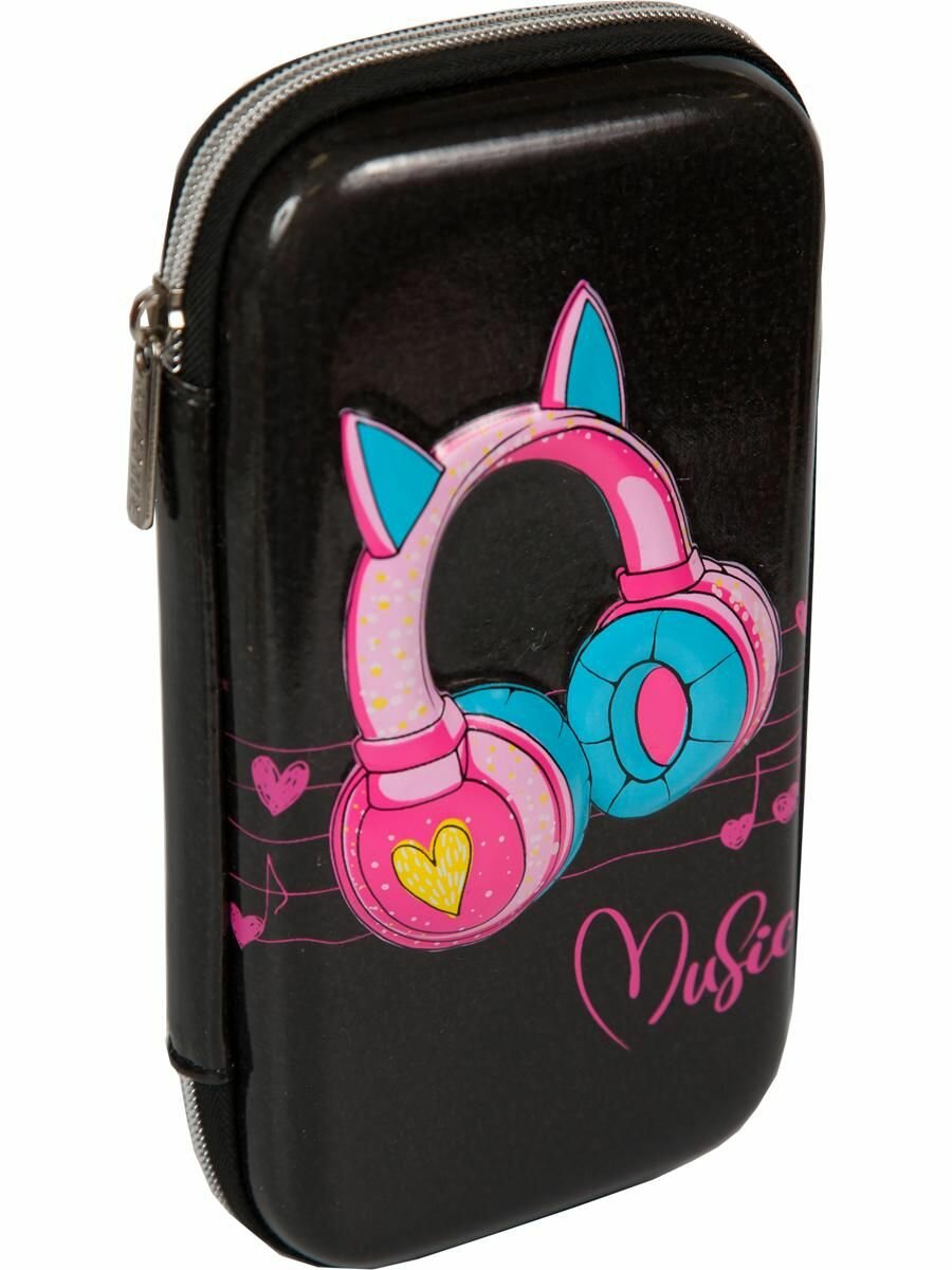 Пенал deVENTE 1 отделение, 220х130, "Love Music" с дополнительной створкой, EVA (7010346)