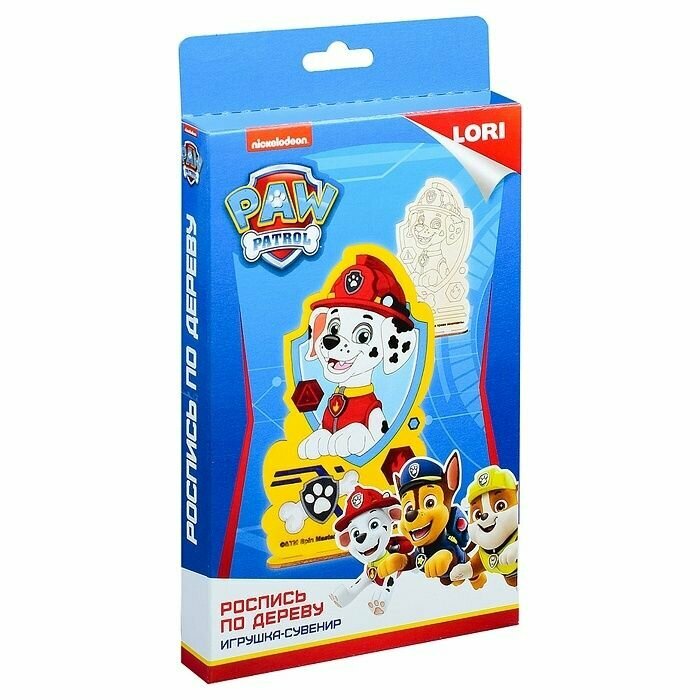Роспись по дереву LORI игрушка-сувенир Щенячий патруль "Маршалл" в коробке (Фнс-003)