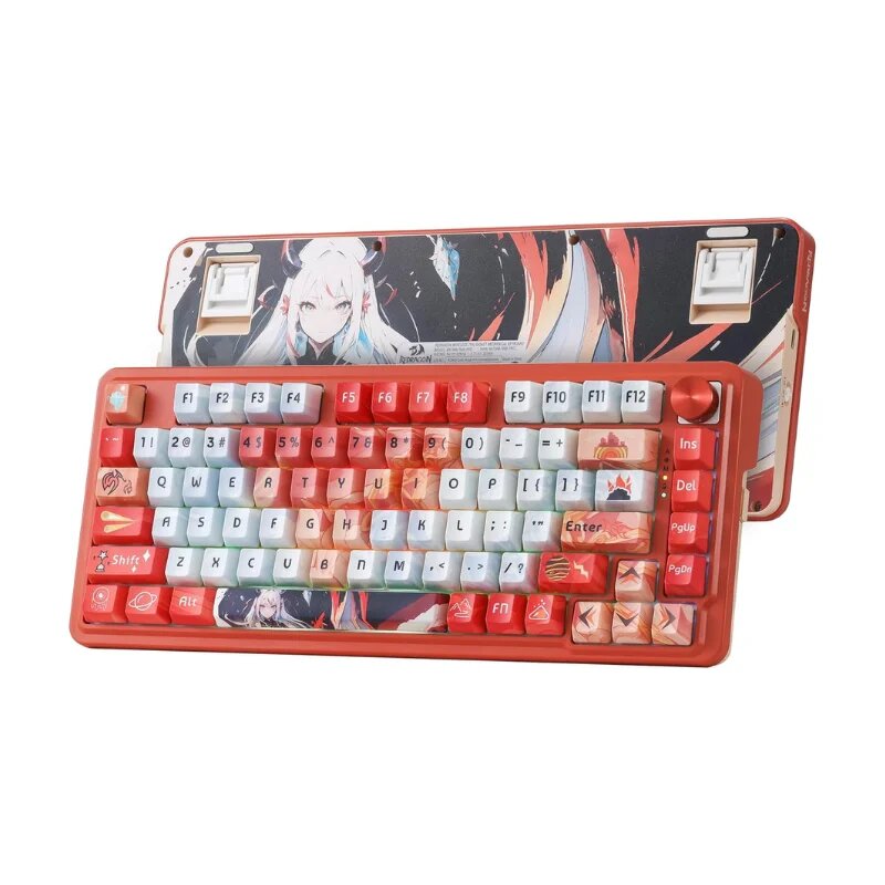 Redragon K673 PRO SE 81 клавиша, беспроводная RGB, 3 режима, аниме, механическая игровая клавиатура с возможностью горячей замены, индивидуальный линейный переключатель Hi-Fi