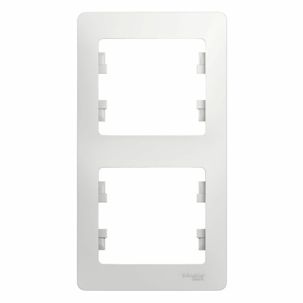 Рамка для розеток и выключателей Systeme Electric GLOSSA, 2 поста вертикальная, белая