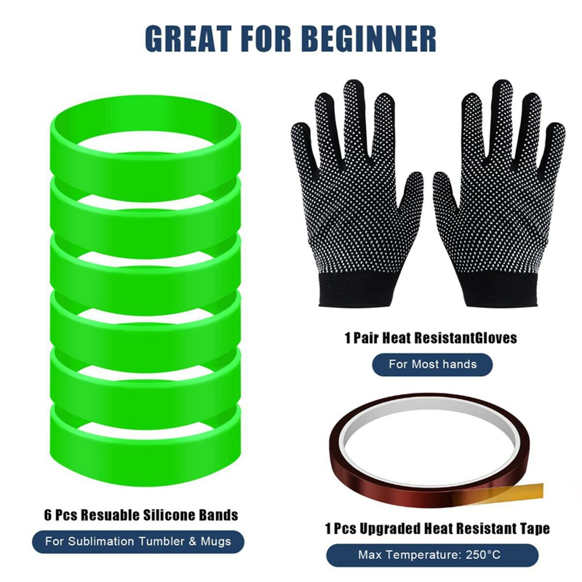 6 шт. силиконовых лент для держателя бумаги для сублимационной печати, кольцо, устойчивое к термопереносу, Gs для подело