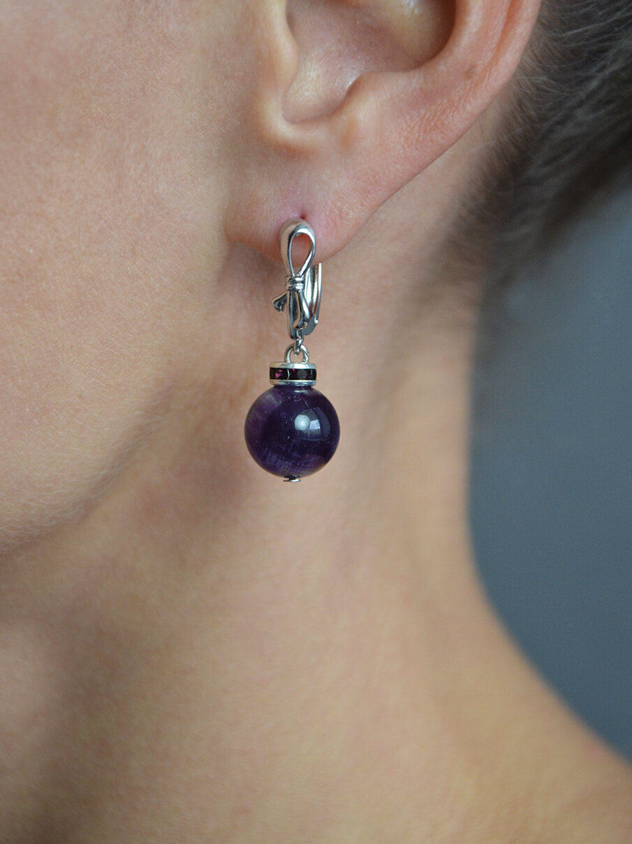 Серьги, аметист