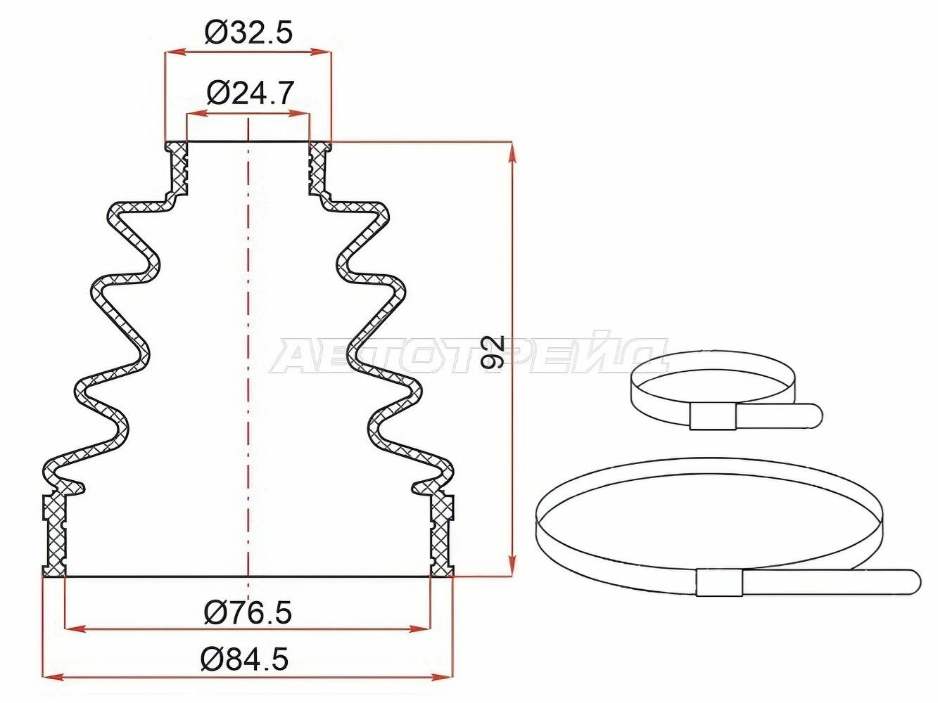 Пыльник ШРУС внутренний для Тойота Калдина, Карина, Королла, Корона, Матрикс арт ST1050061 SAT