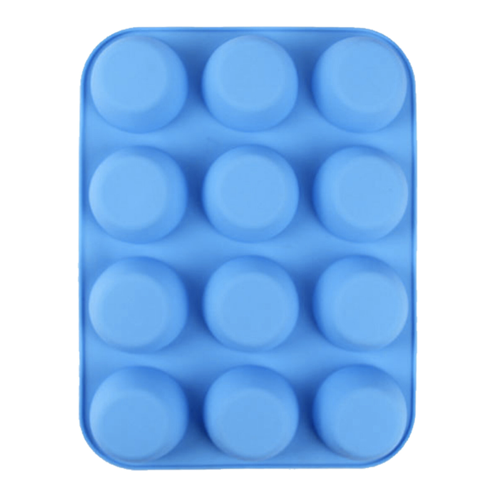 12 Кекс -сковорода мягкая силиконовая круглая форма легкая выпускная сковорода для кекса для кекса для кекса Желатинового мыла свеча синяя