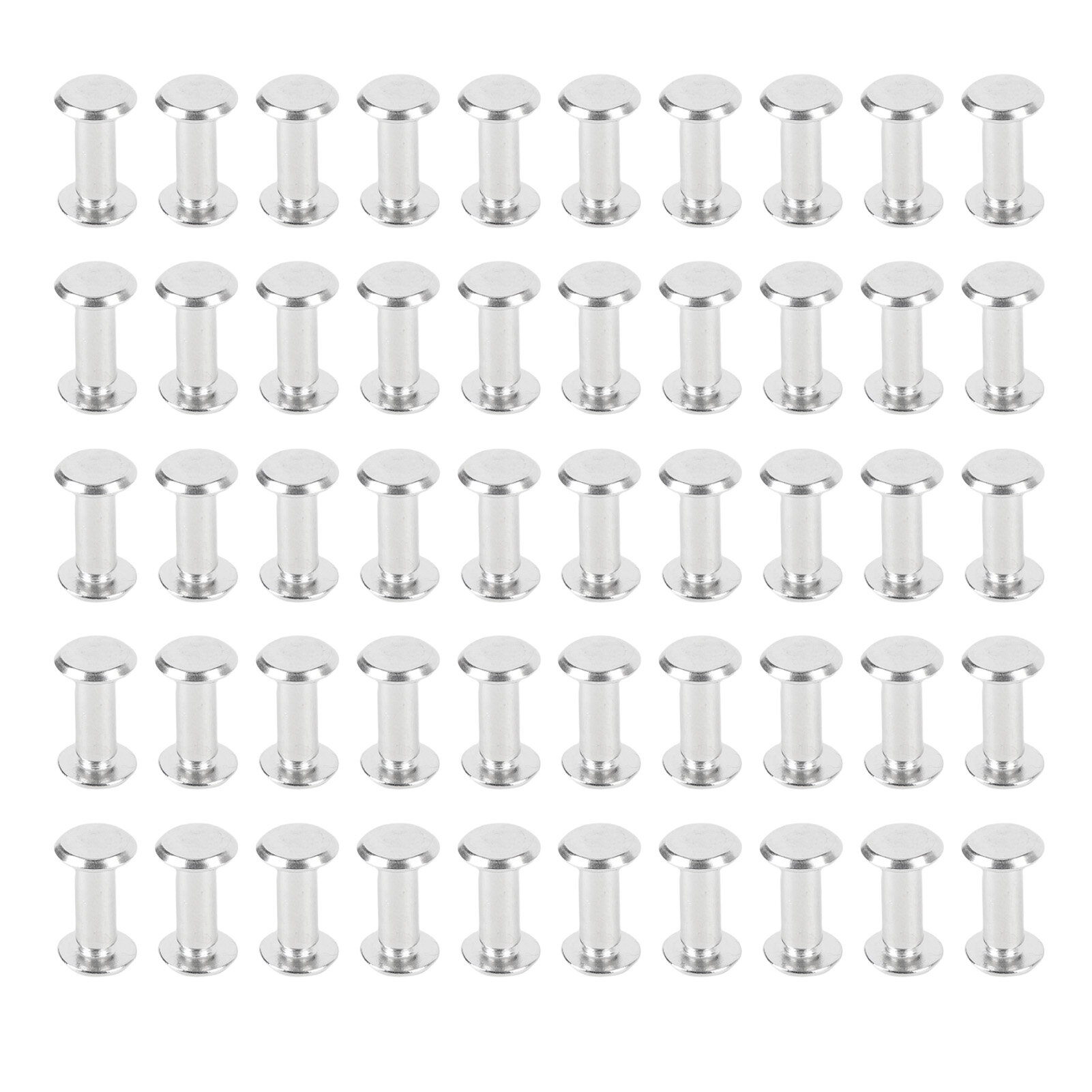 50 комплектов заклепок и винтов M4 5x12x9,5 мм из нержавеющей стали с плоской круглой головкой. Набор крепежных элементов для работы с кожей, одеждой и другими материалами.