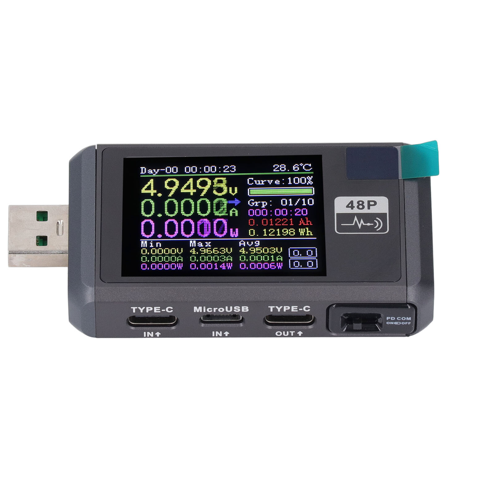 USB-мультиметр с 6-разрядным вольтметром, кабелем для измерения емкости аккумулятора, тестер внутреннего сопротивления с записью данных FNB48P