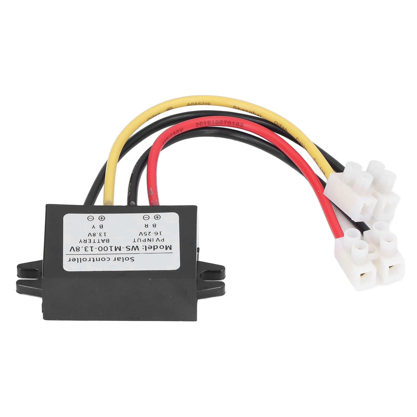 MPPT Solar Controller 100W WS-M100-13.8V, Панель Управления, Выключатель, Зарядка Аккумулятора, Провода 4, Для АКБ 12V Свинцовых, 3 Сетей Литиевых, 4 Сетей Фосфатных Литиевых Железа, IP67, Пластик, 63x32x18mm, 81g