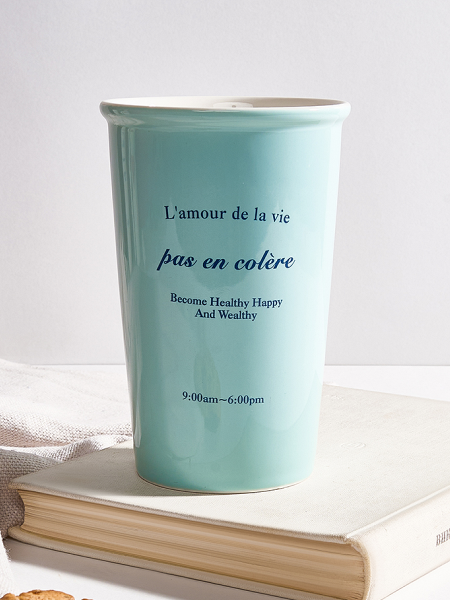 Кружка DB HOMME "Pinterest", керамика, для чая и кофе, голубая, 200 мл