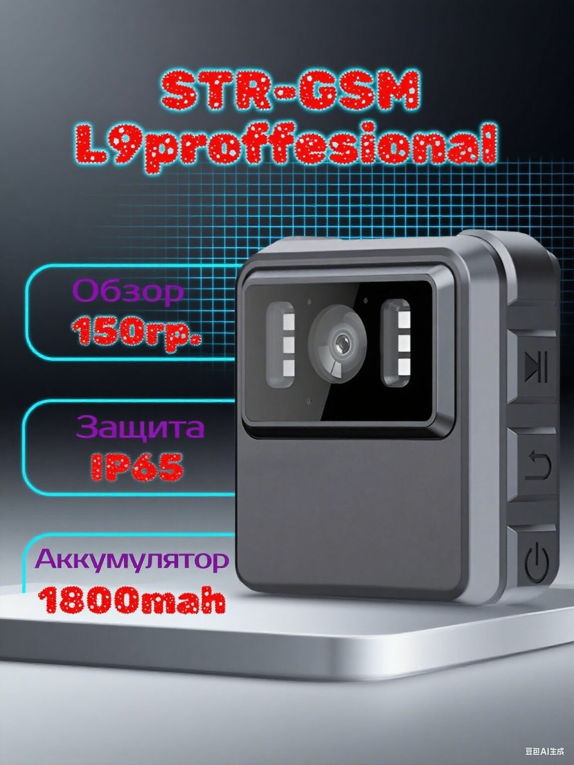 Персональный нагрудный видеорегистратор STR-GSM L9 (защита IP65)