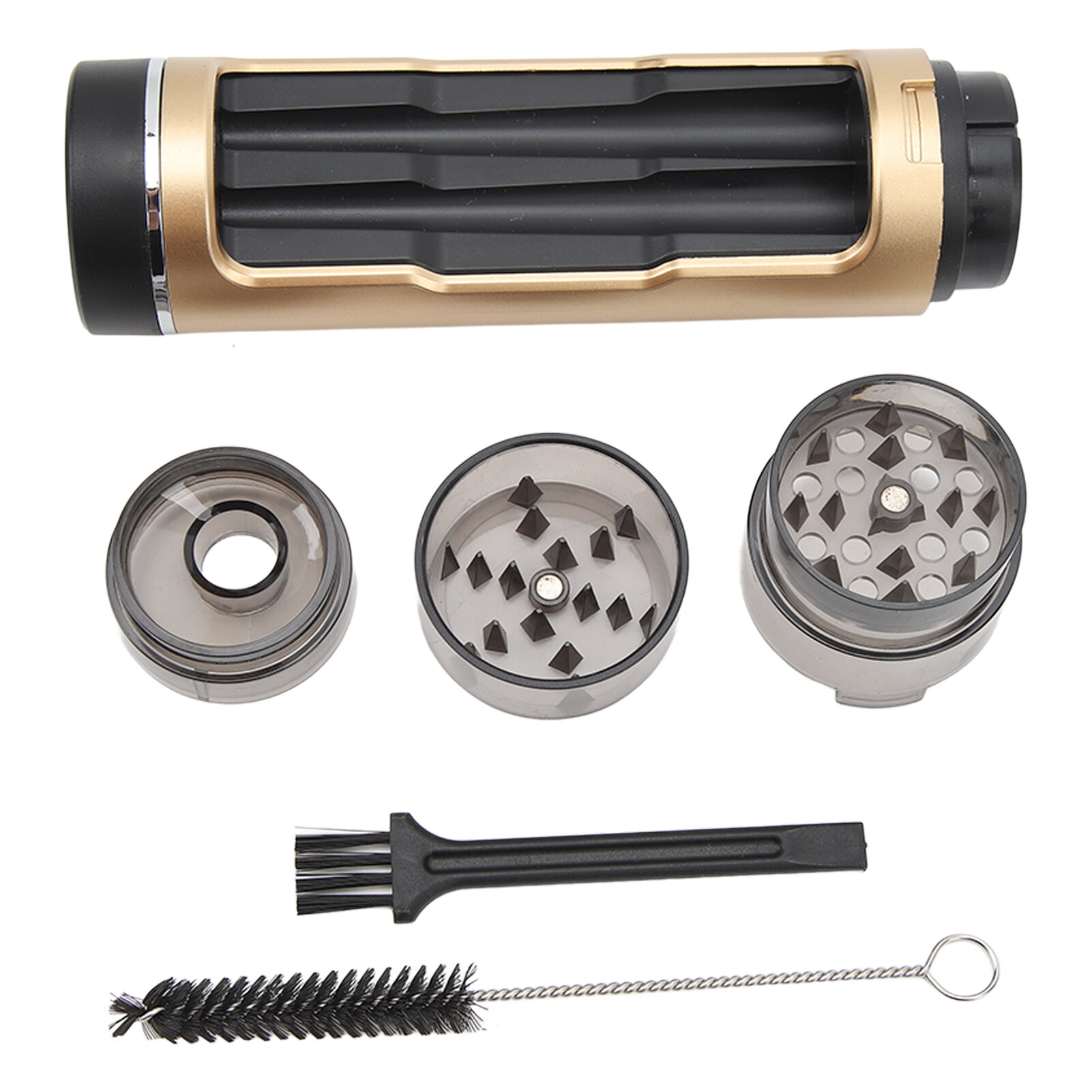 Золотой измельчитель трав пластиковая дробилка для табака и специй с удобным дизайном