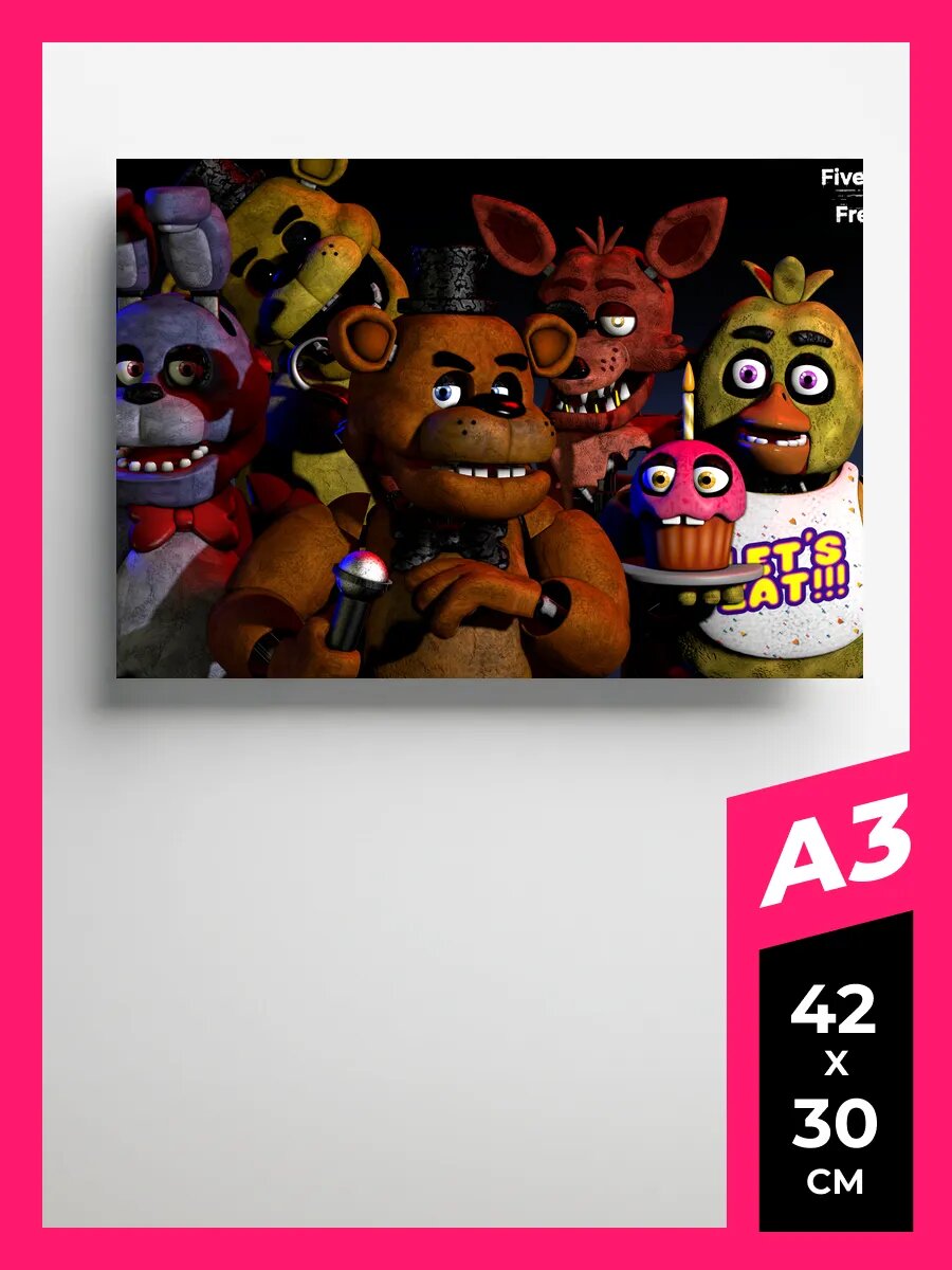 Постеры фнаф и плакаты FNAF Five Nights at Freddy’s 101, матовая фотобумага премиум качества