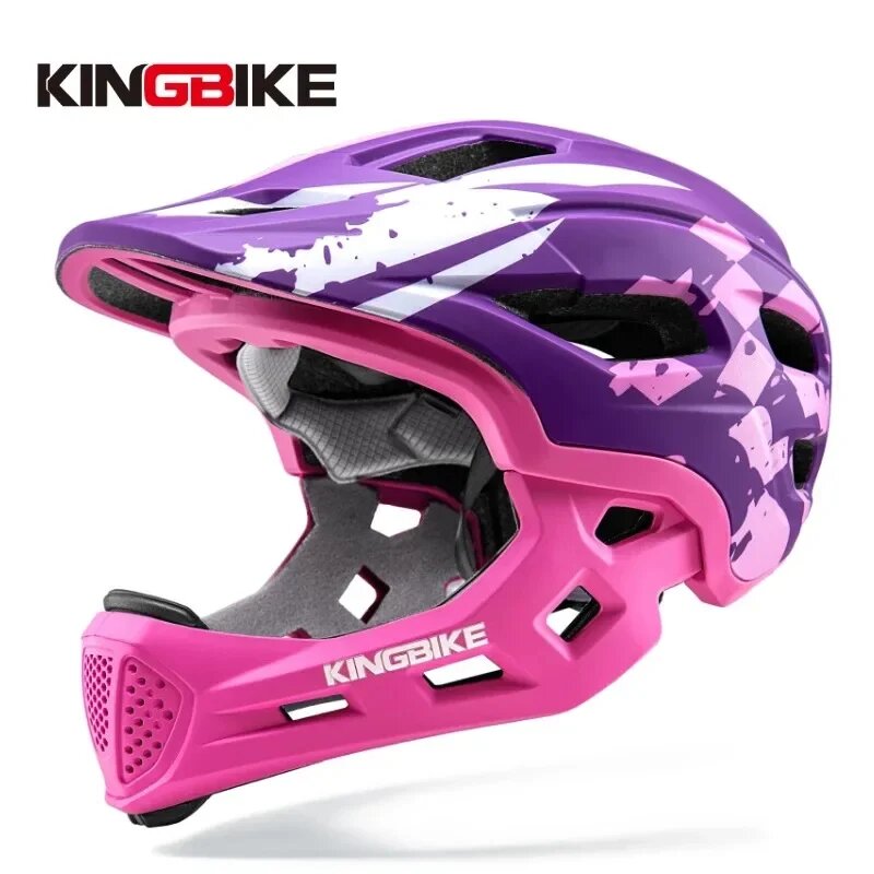 BATFOX детский полнолицевой шлем черного цвета Розовый, JC014-166-violet