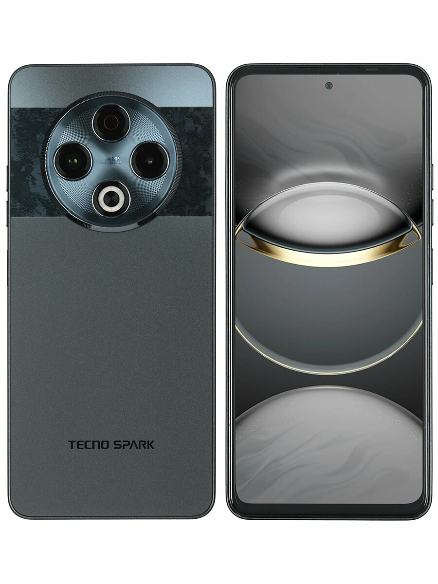 Смартфон Tecno Spark 30 8/128Gb, 2 Nano-SIM, NFC, камера 64 Мп, чёрный