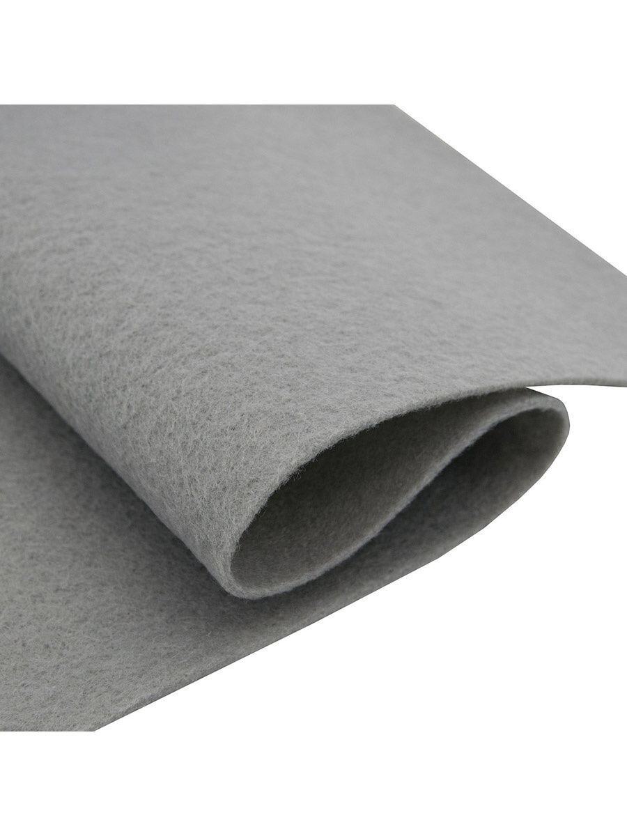 Фетр жесткий листовой/ фетр декоративный для рукоделия, толщина 1 мм, размер 20х30см, 10 шт, цвет серый