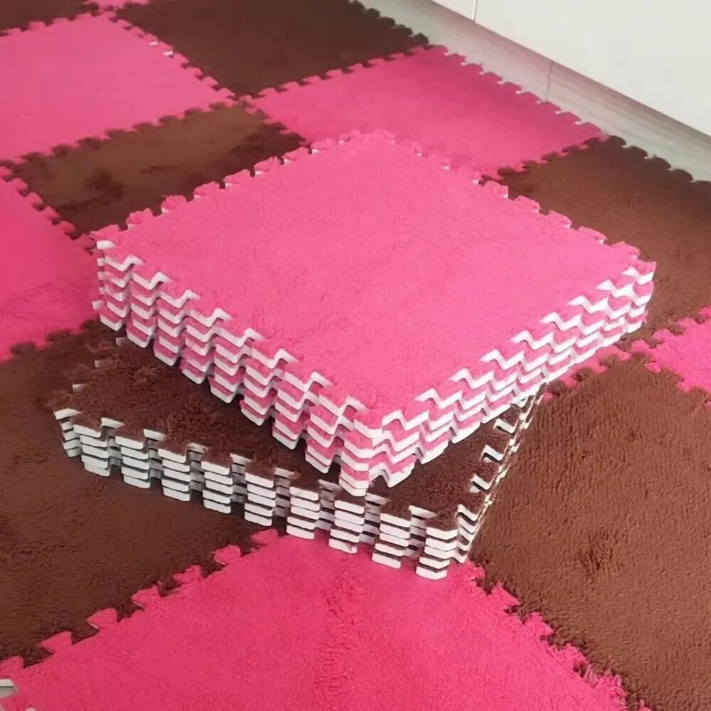 Коврик для детской 0.3x0.3 м Пенополиэтилен, Лавсан темно-розовый, коричневый