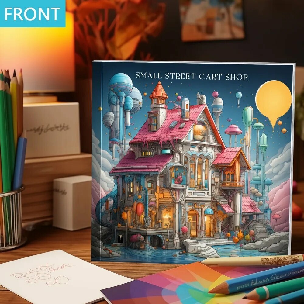 Книжка-раскраска Архитектура темы, Альбом для рисования Архитектура, высокое качество Книга каракулей20 см*20 см, подходит для раскрашивания как взрослыми, так и детьми