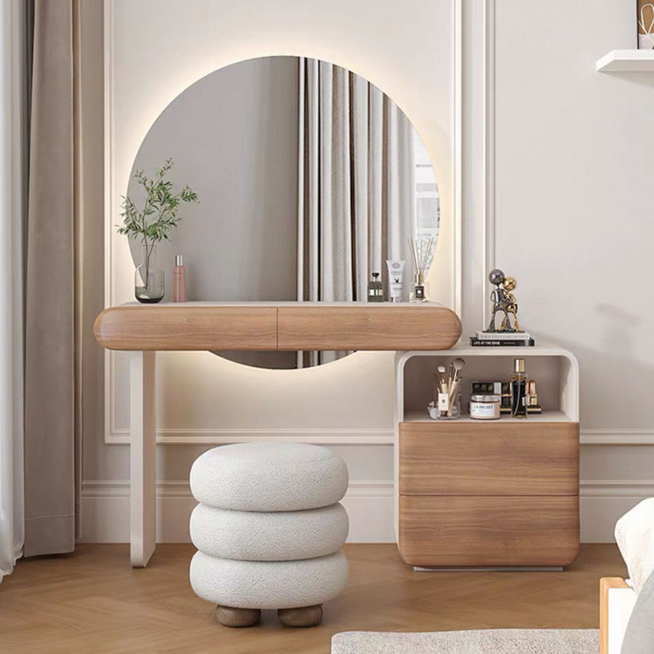 Туалетный стол с тумбой и выдвижными ящиками Morin (стол + тумба / 70см)