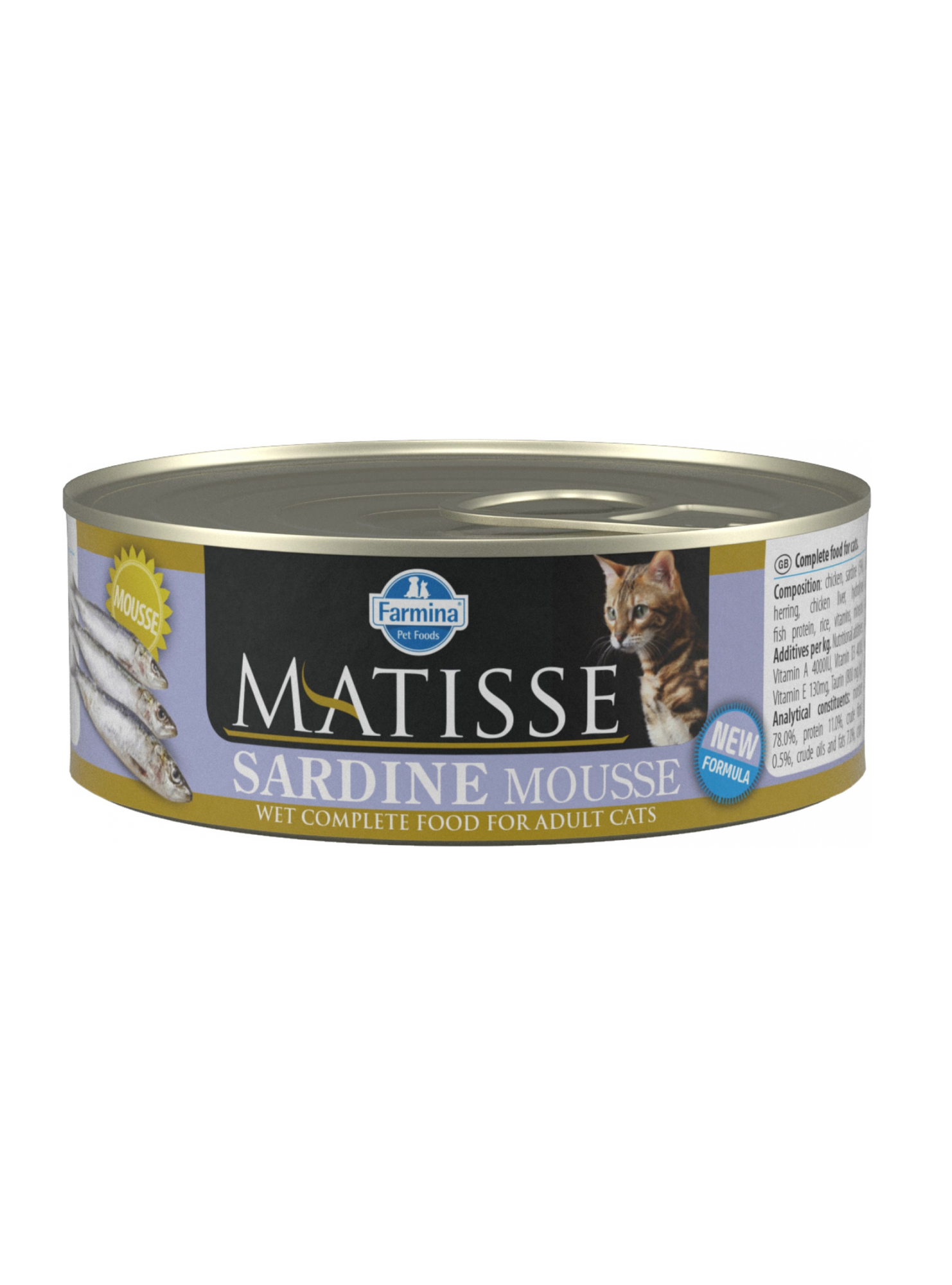 Влажный корм для кошек Farmina Matisse, мусс с сардиной, 85 г