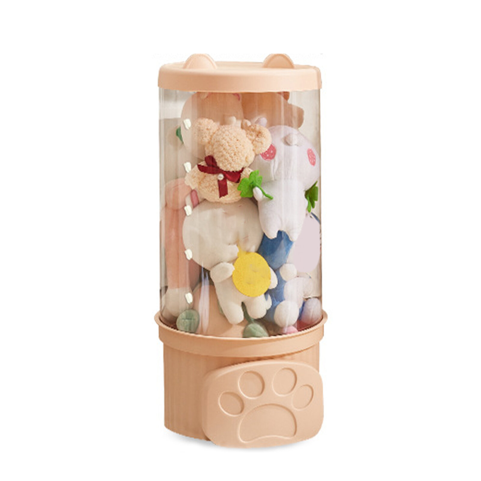 Высота примерно 45 сантиметров，Ведро для хранения кукол, утолщенный ящик для хранения игрушек, прозрачный контейнер для хранения плюшевых игрушек с крышкой, маленький