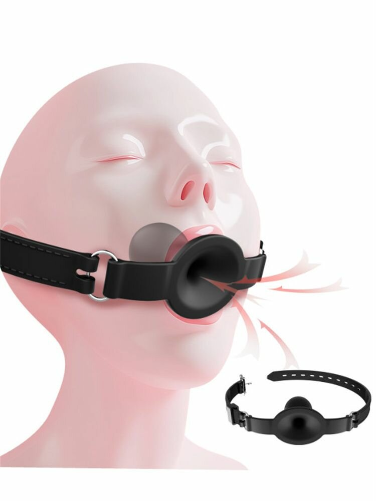 Кляп для БДСМ с черным шариком