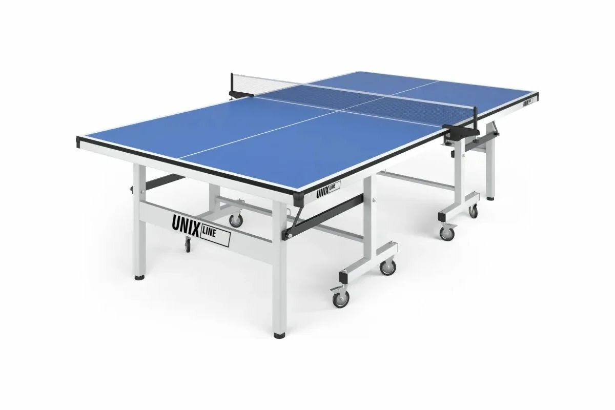 Профессиональный теннисный стол UNIXline 25 мм MDF, Blue TTS25INDBL