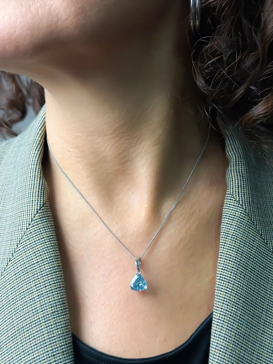 Подвеска, серебро, 925 проба, родирование, топаз