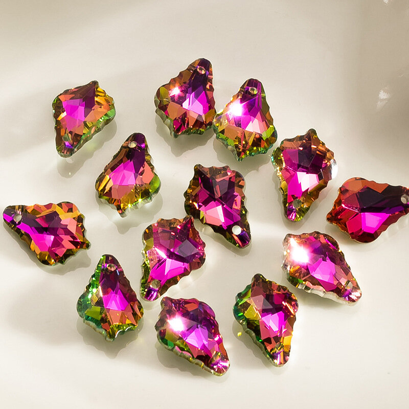 12/упак. Кленовый лист имитация кристалла кулон аксессуары DIY аксессуары из бисера ожерелье кулон ювелирные аксессуары