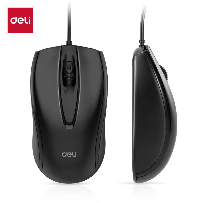 Deli 3716ES проводная мышь черная офисная мышь с длинным радиусом для дома и офиса