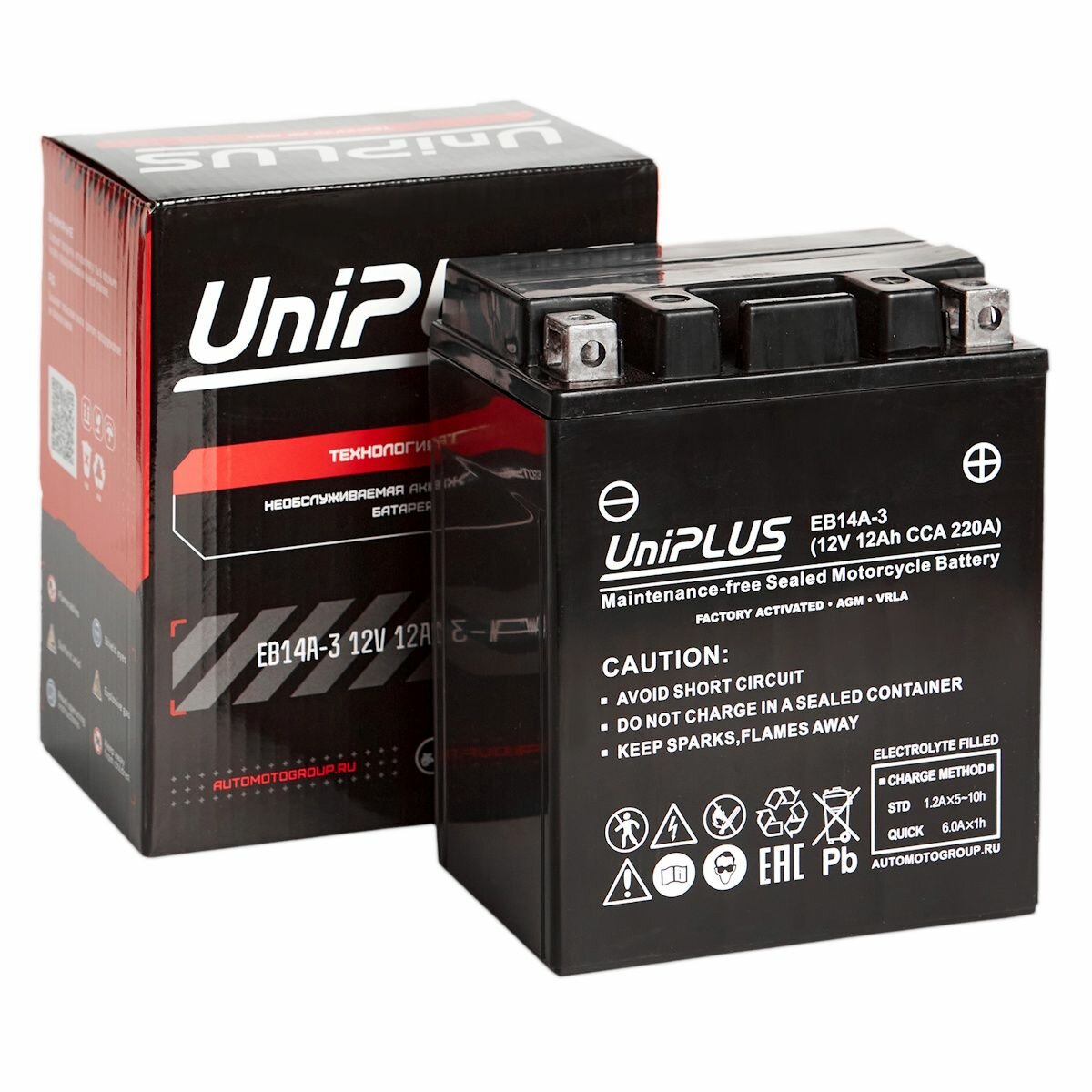 Аккумулятор Leoch UniPLUS EB14A-3 (12В 220А 132х87х162мм) обр. пол.