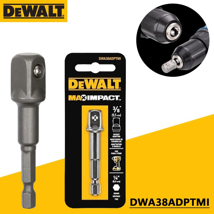 Адаптер-Переходник Dewalt DWA38ADPTMI, 1/4" шестигранника (Hex) на 3/8"